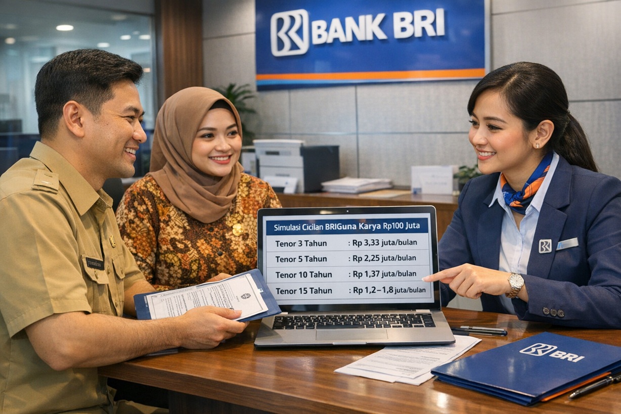 Pinjaman BRI Gadai SK PNS dan PPPK Tahun 2026: Plafon Rp100 Juta, Cicilan Mulai Rp1 Jutaan Tanpa ...