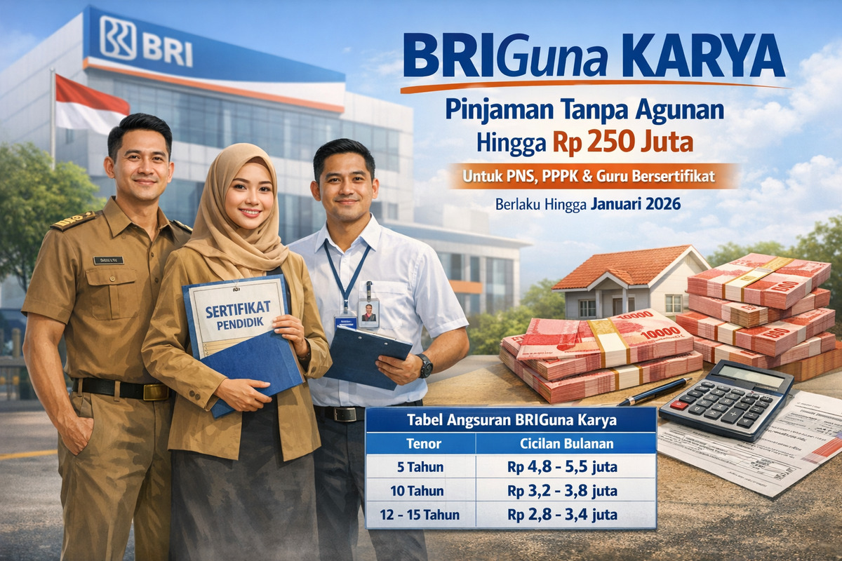 BRIGuna Karya BRI Januari 2026: Pinjaman Tanpa Agunan hingga Rp250 Juta ...