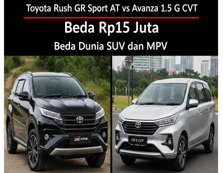 Toyota Rush GR Sport AT vs Avanza 1.5 G CVT: Beda Rp15 Juta, Beda Dunia ...