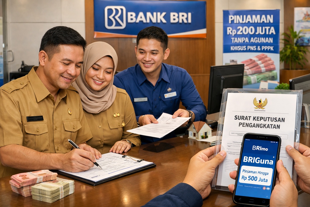 Pinjaman Rp200 Juta Tanpa Agunan untuk PNS dan PPPK, Ini Skema BRIGuna Karya BRI