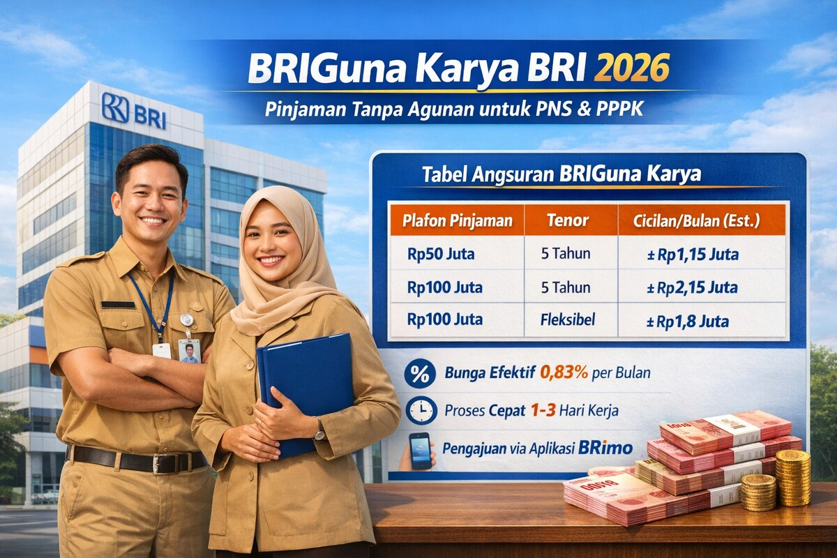 Bank BRI Buka Pinjaman Tanpa Agunan Januari 2026 Bagi PNS dan PPPK ...